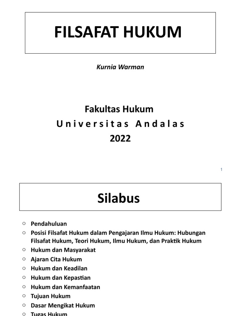 Filsafat Hukum 2022 | PDF