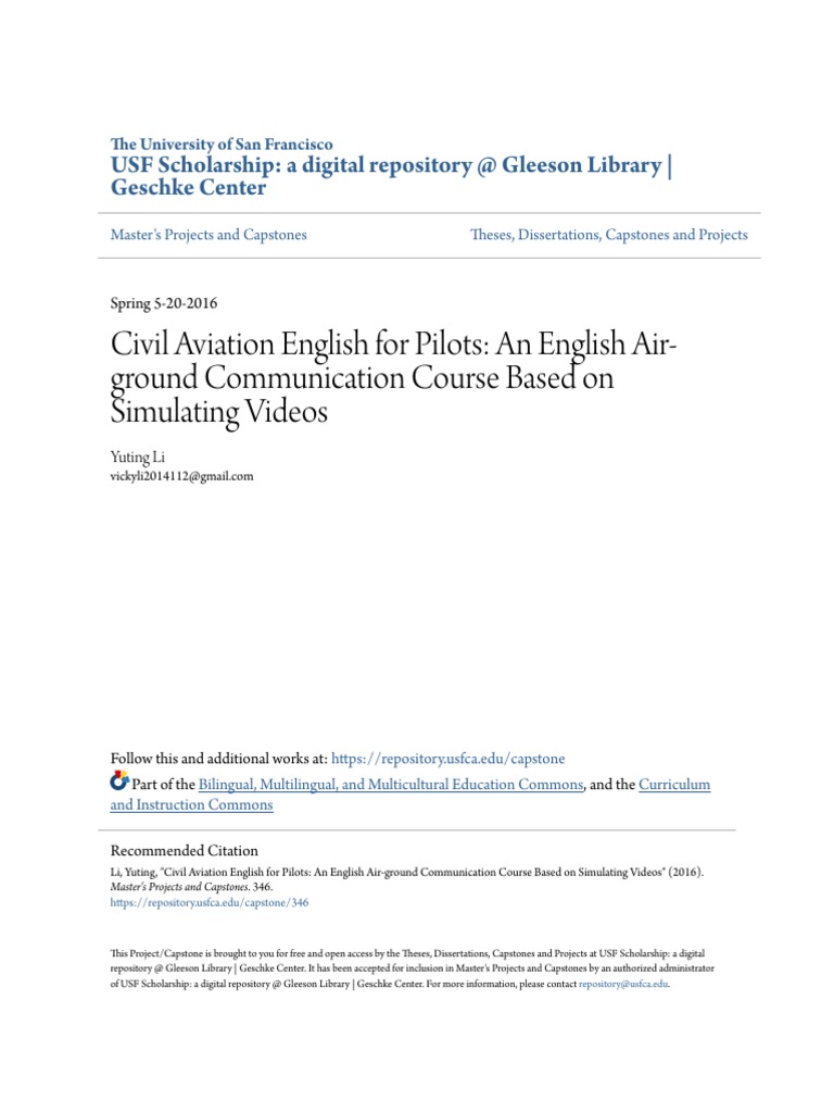 Civil Aviation English For Pilots - An English Air-Ground Communic ...