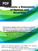 Formulating A Statement of Opinion or Assertion | PDF