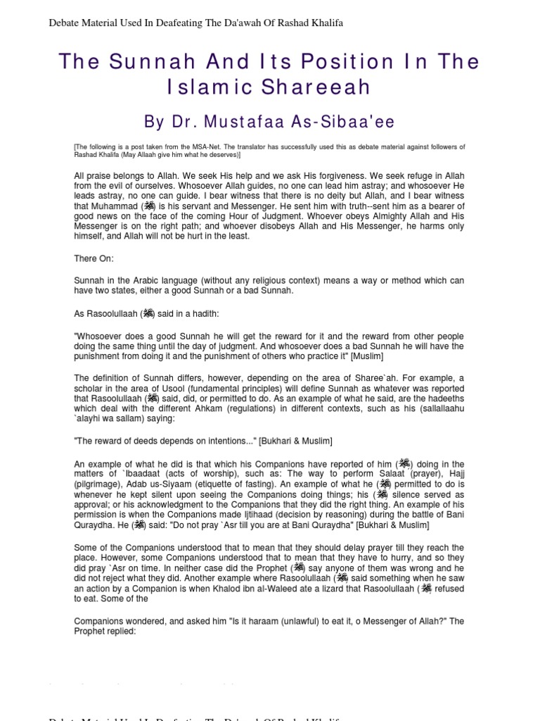 Understanding Sunnah in Islamic Law | PDF | Sahabah | Wisdom