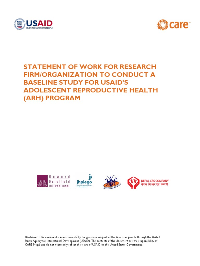 Baseline Study for USAID ARH Program | PDF | Sampling (Statistics ...