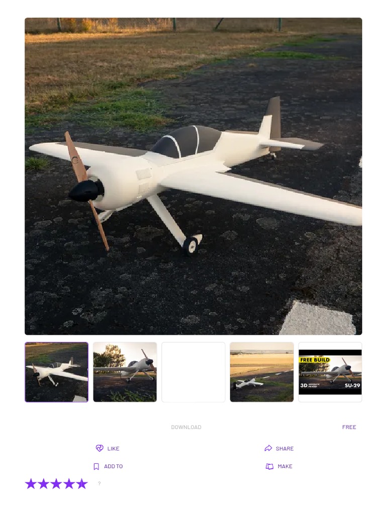 The Perfect Model for Aerobatic Training: 3D Printable Semi-Scale SU-29 RC Plane with Detachable ...