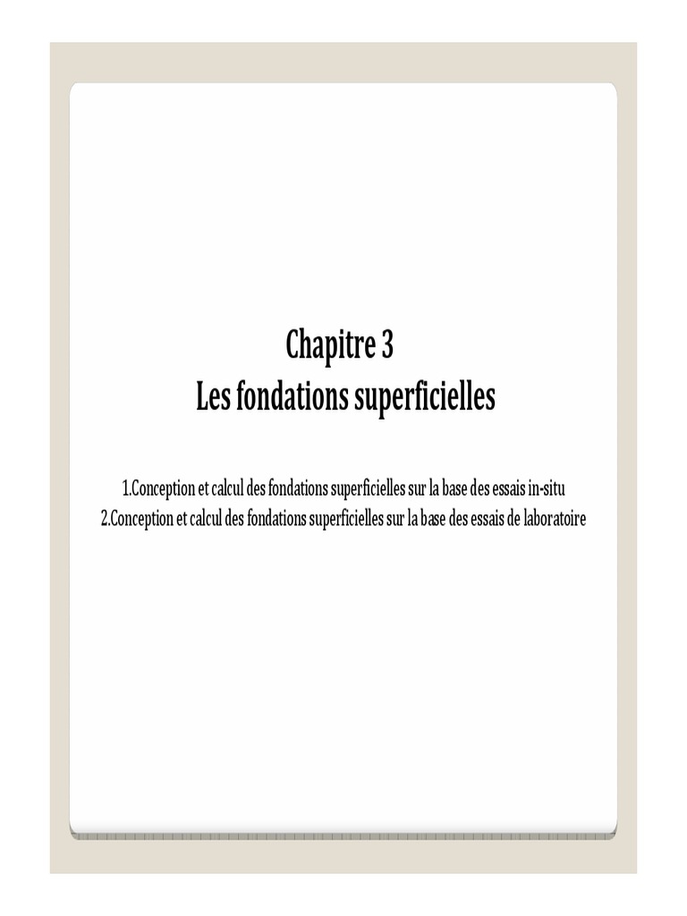 Conception des fondations superficielles | PDF | Fondation ...