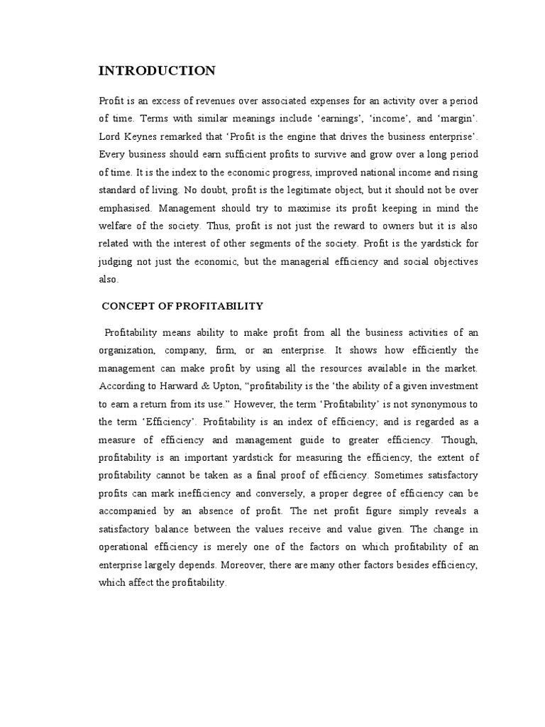 Profitability INTRODUCTION | PDF | Equity (Finance) | Leverage (Finance)