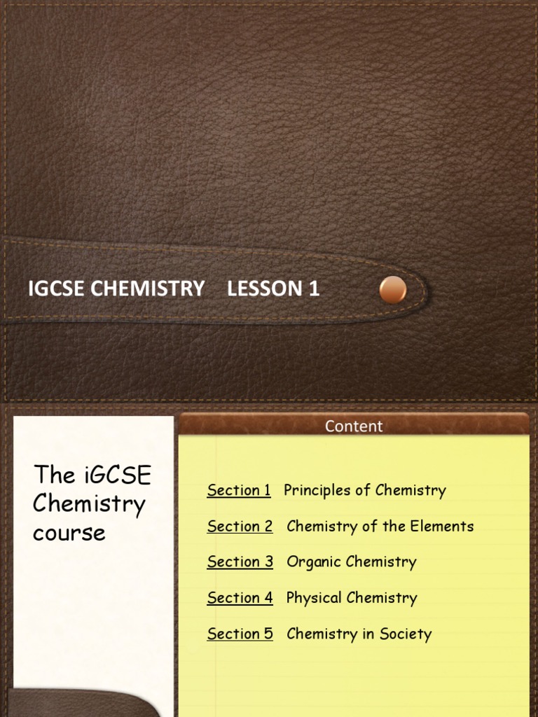 iGCSE Chemistry Section 1 Lesson 1 | PDF | Atoms | Isotope