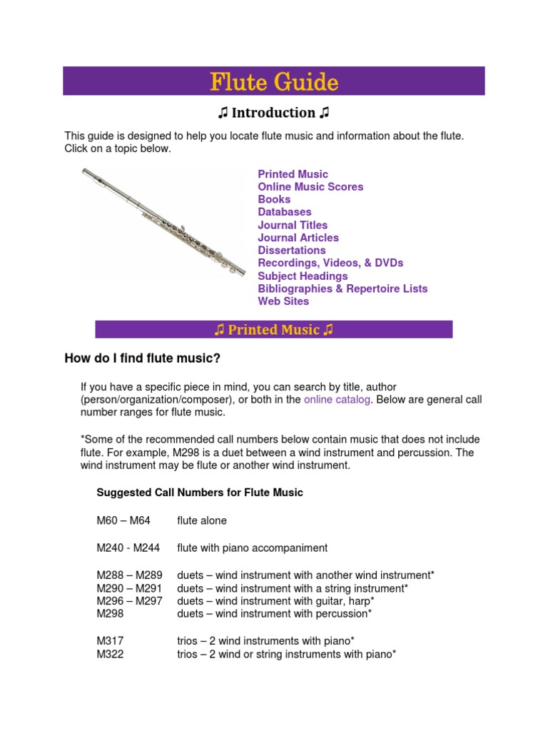 Flute Guide | Download Free PDF | Flute | Orchestras