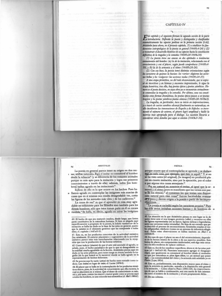 Aristóteles Poética Cap IV y V | PDF | Poética (Aristóteles) | Poesía