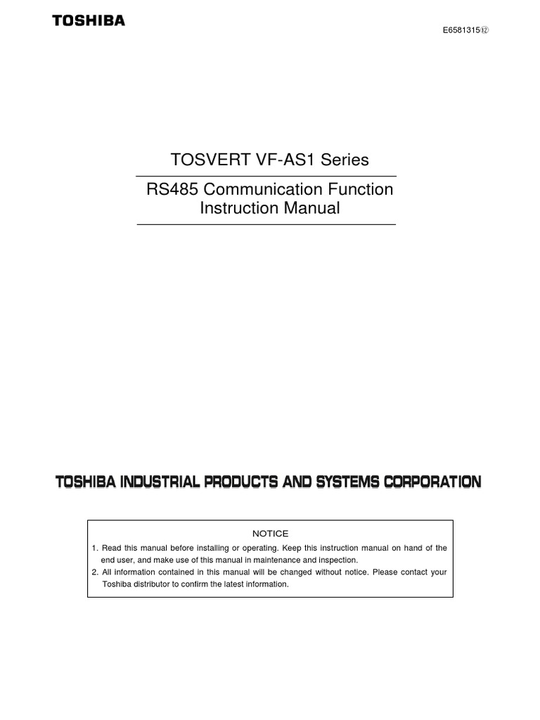 AS1 RS485 Communication Manual | PDF | Bit | Ascii
