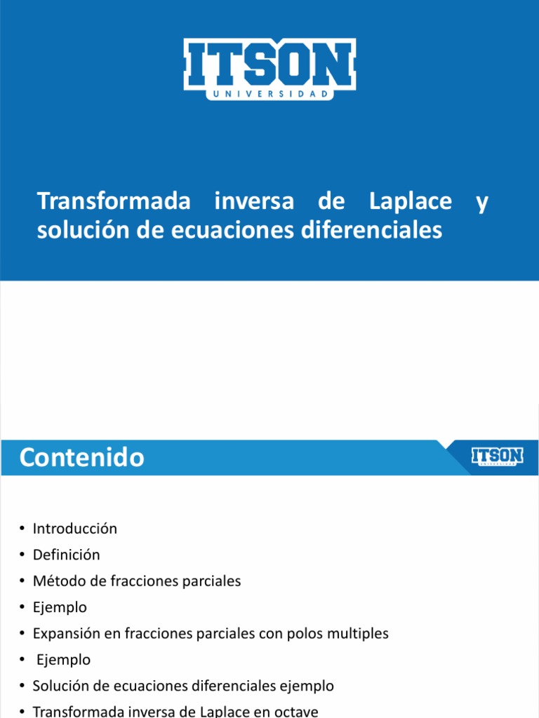 Sesion 7 Transformada de Laplace Inversa | PDF | Ecuaciones ...