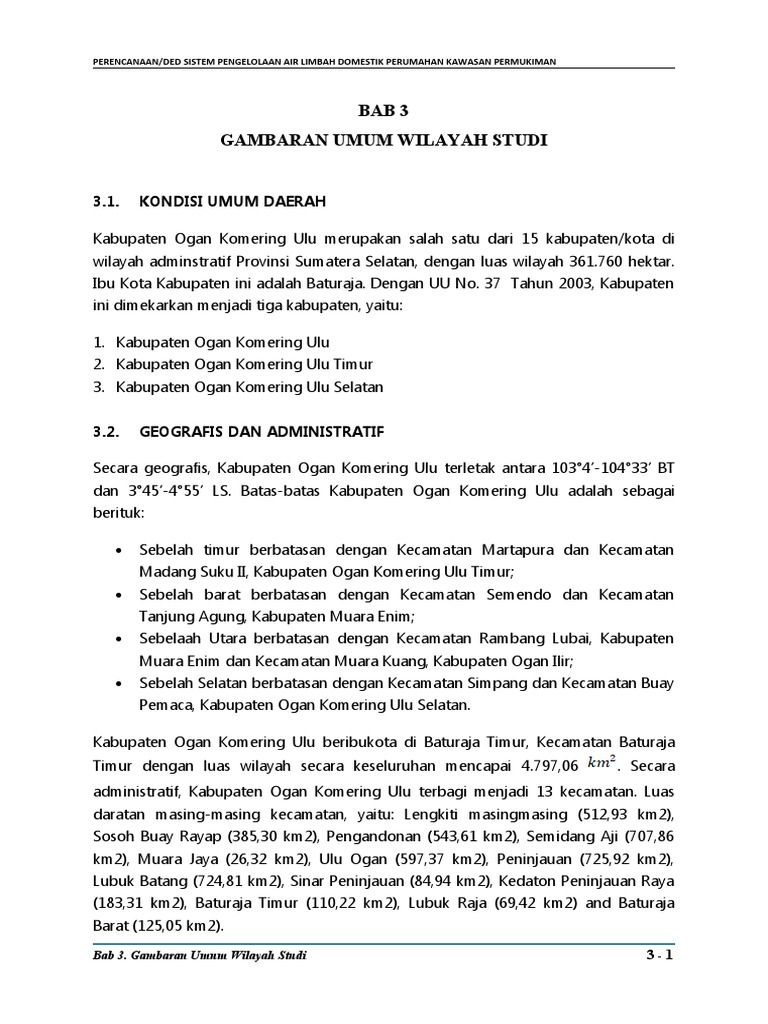Bab 3 - Gambaran Umum Wilayah Studi | PDF