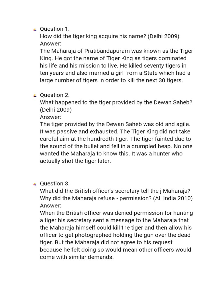 Tiger King Questions | PDF | Tiger
