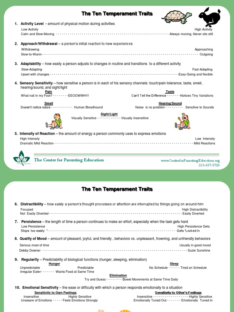 Temperament Scales | PDF | Temperament | Emotions