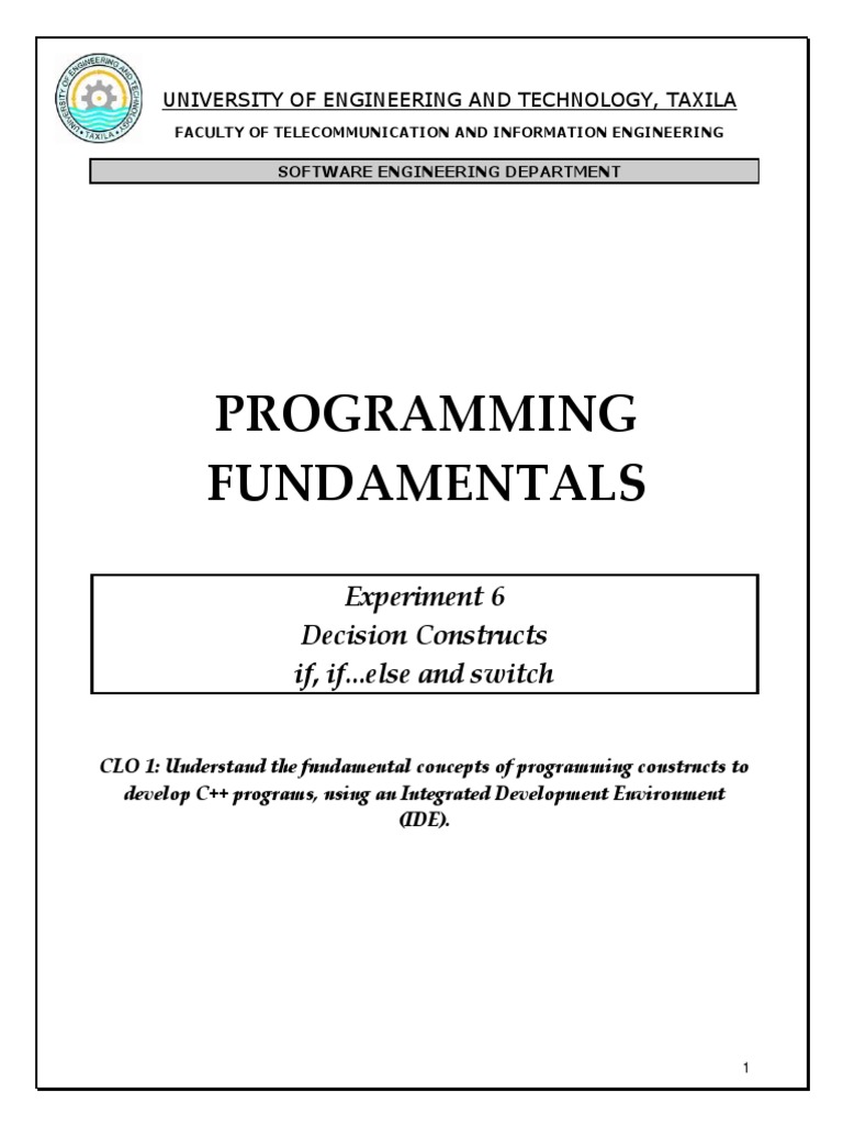 Lab Manual 6 C++ Updated | PDF | C++ | Computer Program
