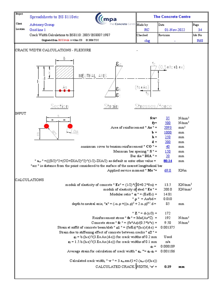 Crack Width Calculation BS 8100 BS 8007 | Download Free PDF | Materials ...