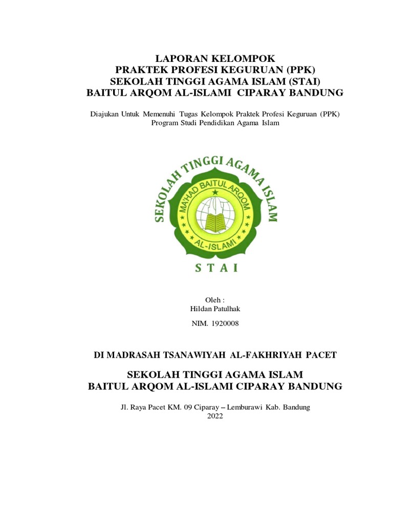 Laporan PPK Mahasiswa STAI | PDF
