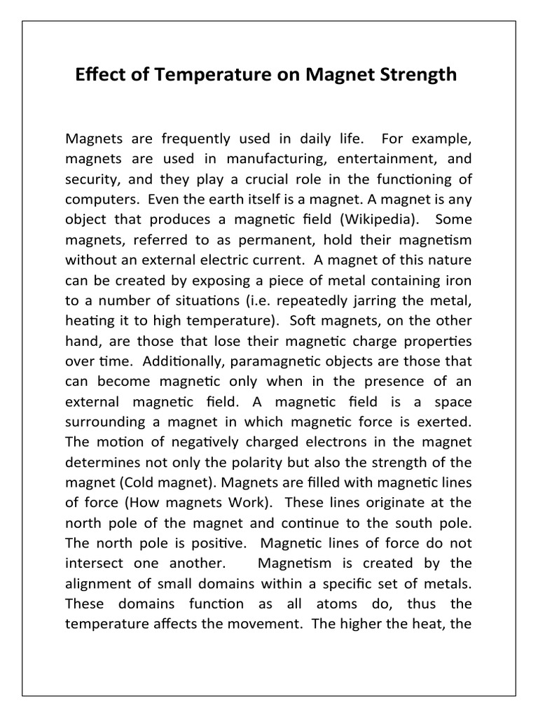 Effect of Temperature on Magnet Strength: How Heat Affects Magnetic ...