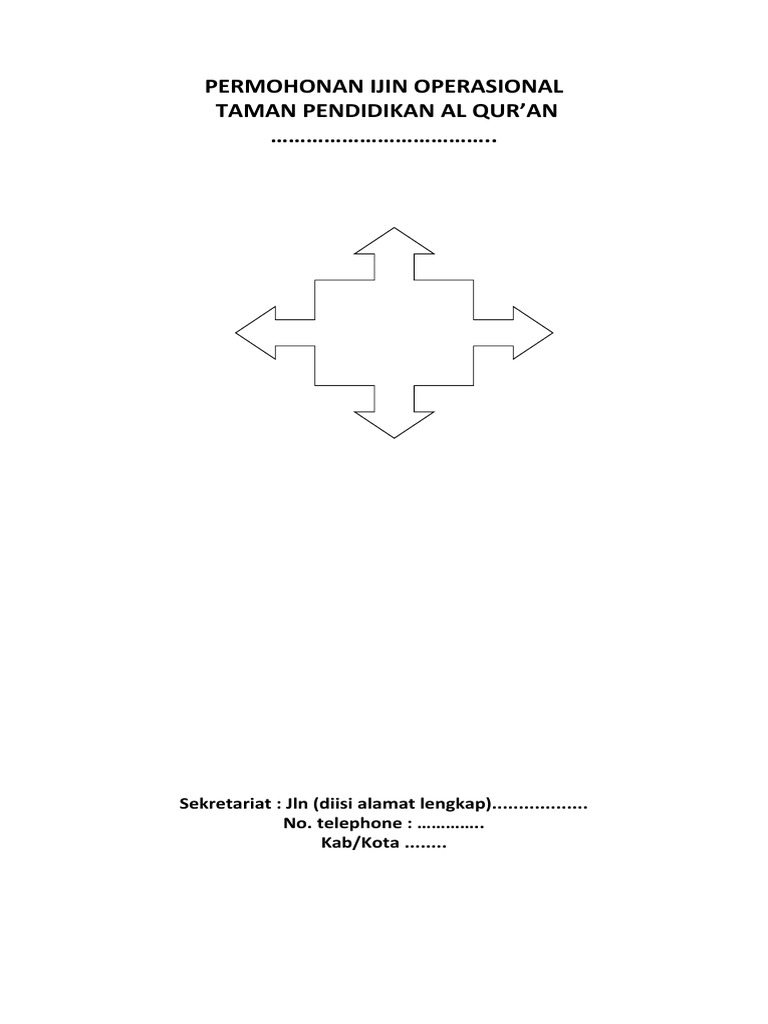 Contoh Proposal Pengajuan Ijin Operasional TPQ | PDF