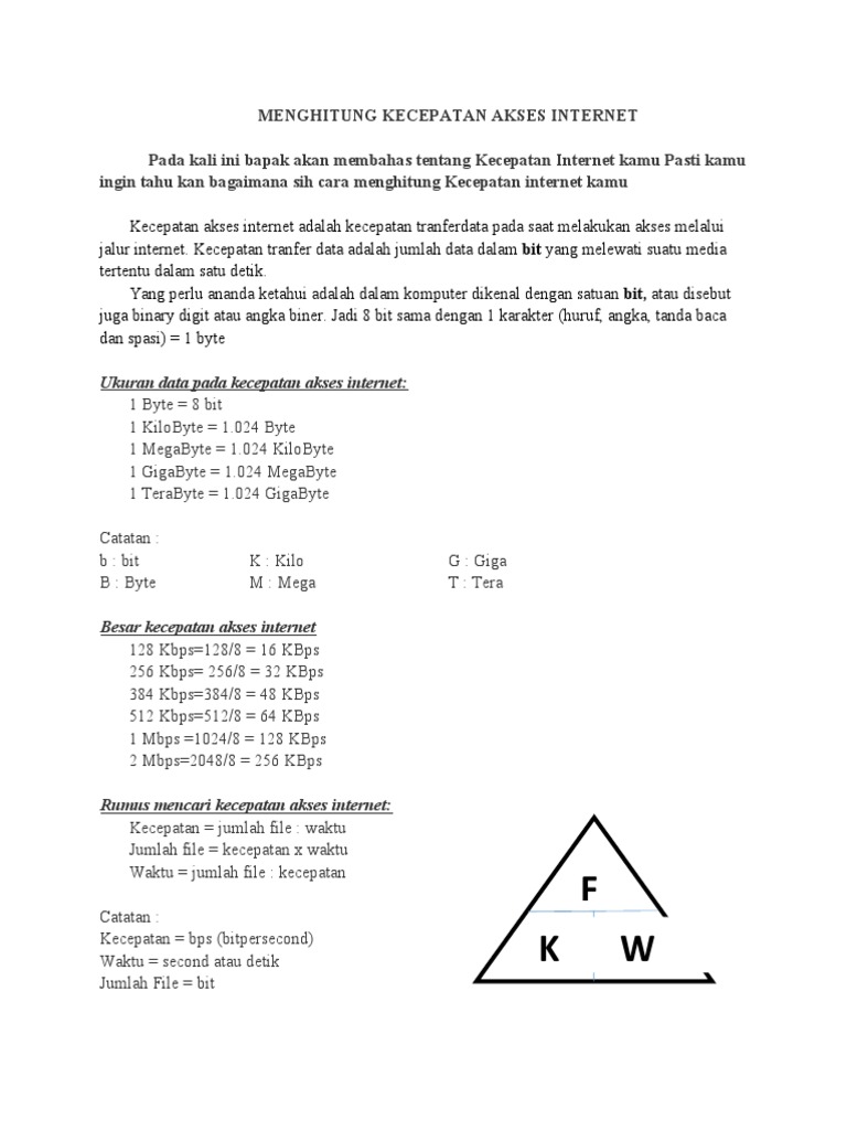 Menghitung Kecepatan Akses Internet | PDF