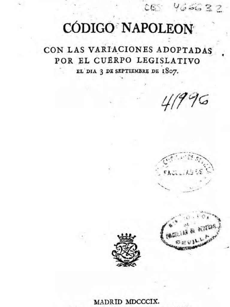 Codigo Napoleon - 1807 | PDF | Derechos de autor | Biblioteca y museo
