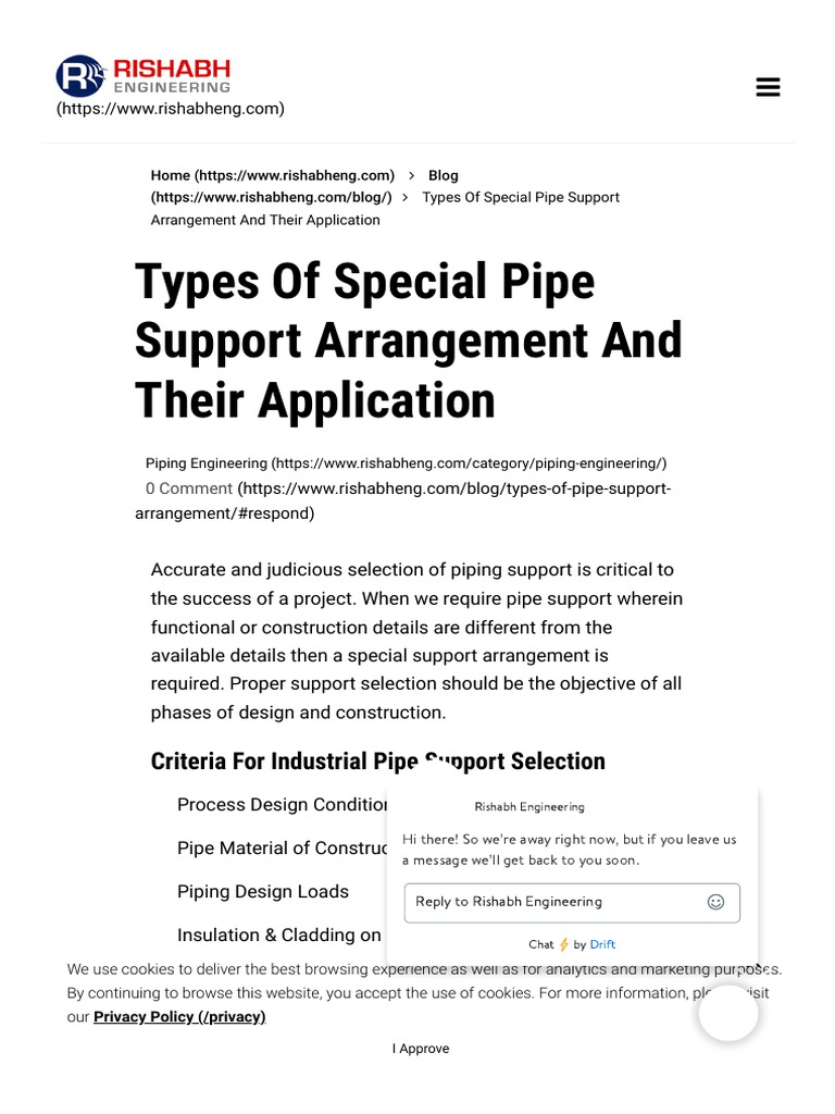 Industrial Pipe Support SPECIAL Types | PDF | Mechanical Engineering ...