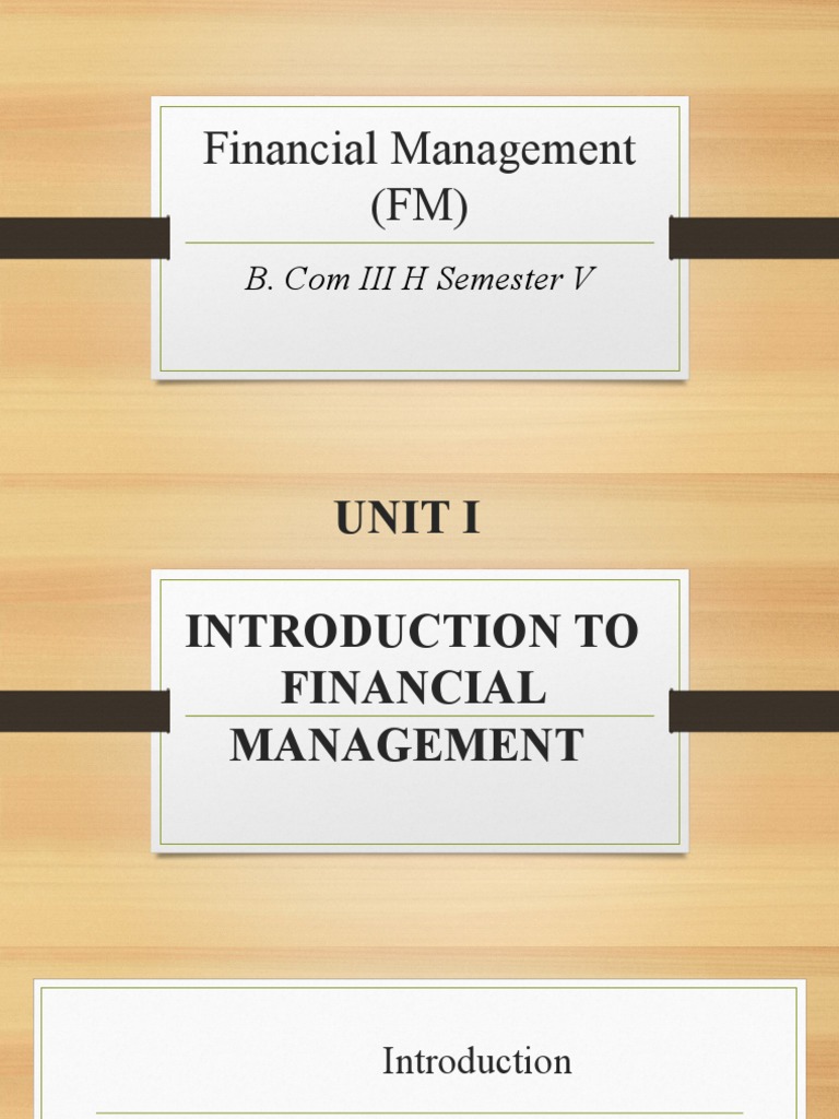 Introduction To FM | Download Free PDF | Risk | Interest