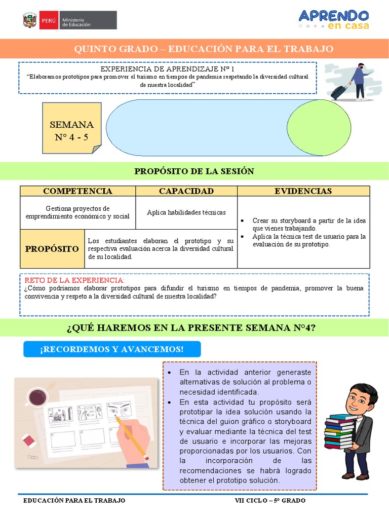 I EXPERIENCIA DE APRENDIZAJE - ACT 3 - 5° GRADO - SEM 4 y 5 | PDF | Cómics | Turismo