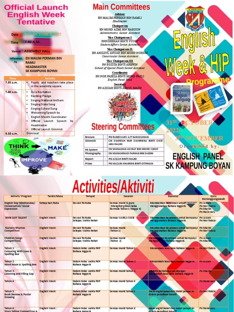 English Week and Hip Pamplet 2022 | PDF