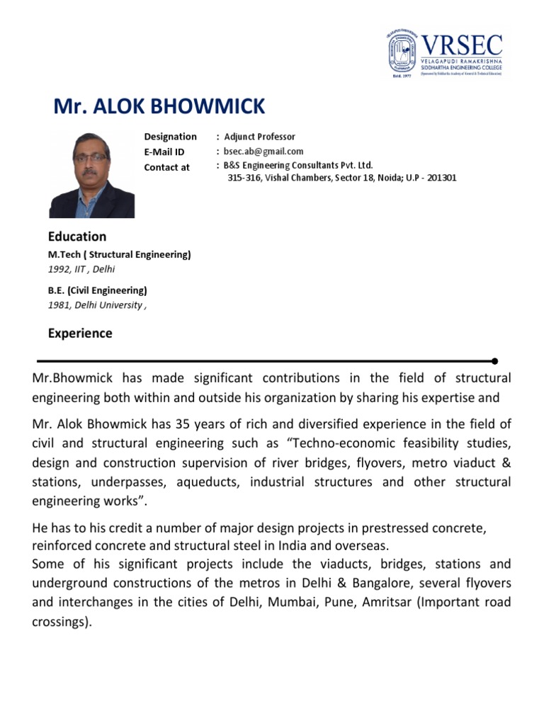 Alok Bhowmick: Structural Engineering Expert | PDF | Computers ...
