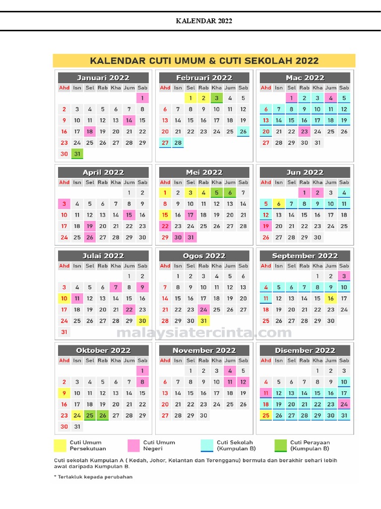 Kalendar, Cuti & Takwim | PDF