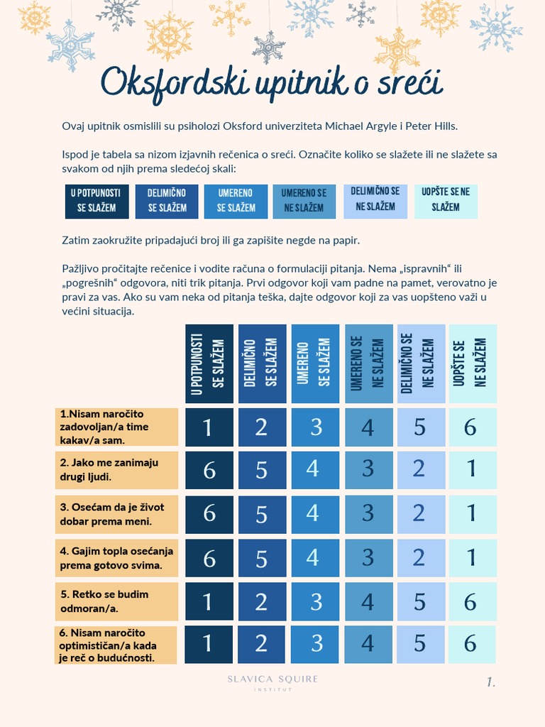 Oksfordski Upitnik PDF | PDF