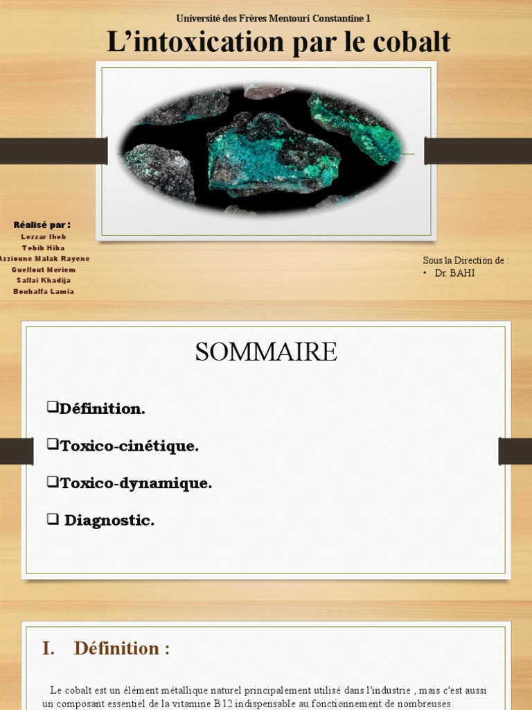 Intoxication Par Cobalt | PDF | Cobalt | Enzyme