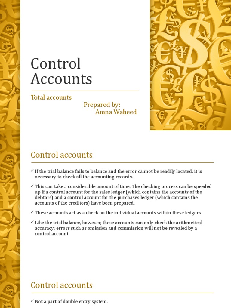 Control Accounts | PDF | Debits And Credits | Corporations