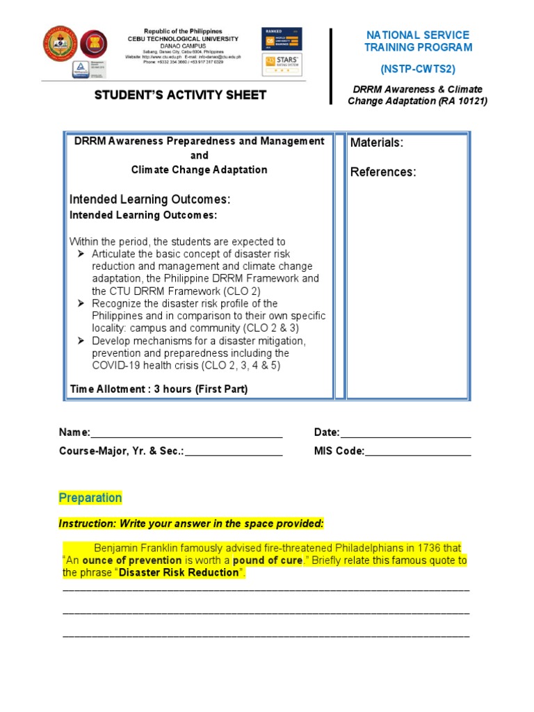 DRRM | PDF | Fires | Hazards