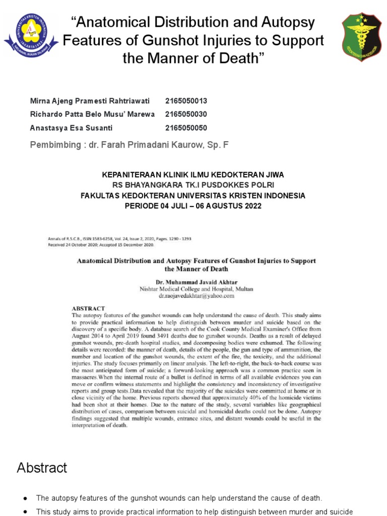 Stase Forensik | PDF | Autopsy | Suicide