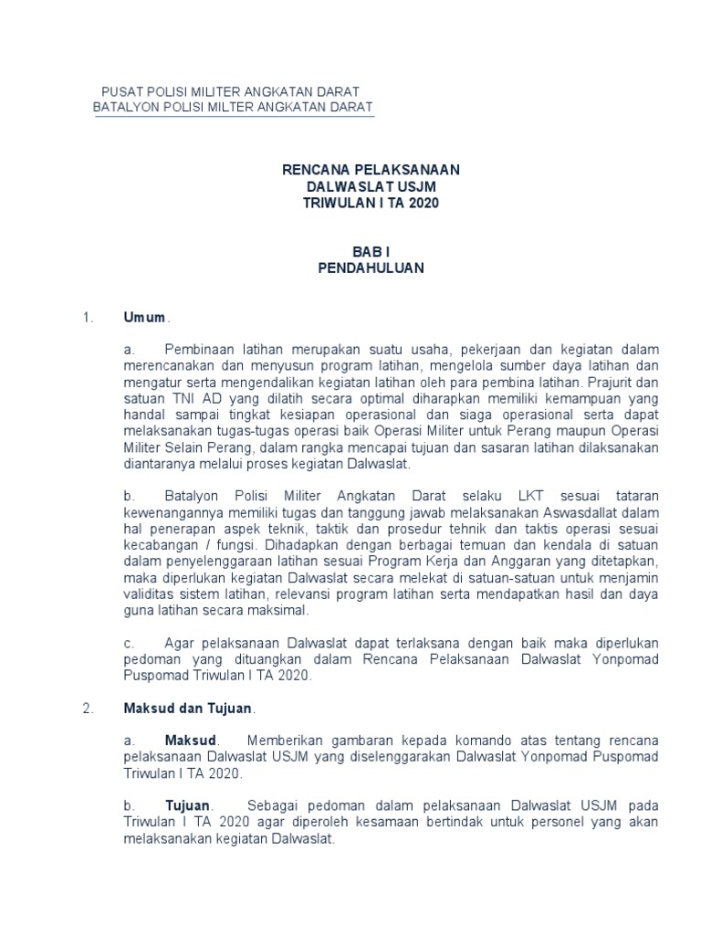 Konsep Rengiat Wasdallat USJM Dikpatih MK 2020 | PDF | Karier ...