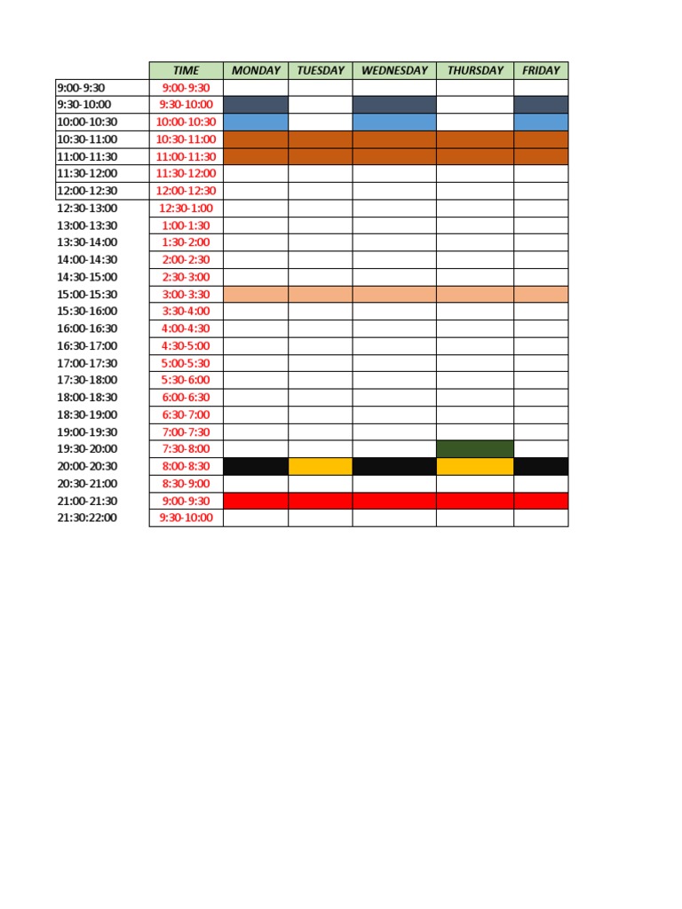 Student Schedule | PDF