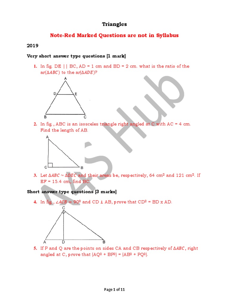 Triangle Problem Set for Competitions | PDF | Triangle | Euclidean Geometry
