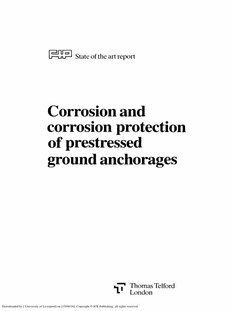 Corrosion and Corrosion Protection of Prestressed Ground Anchorages ...
