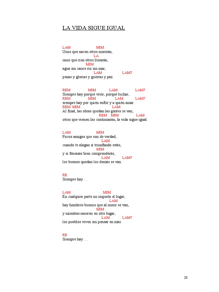 La Vida Sigue Igual | PDF
