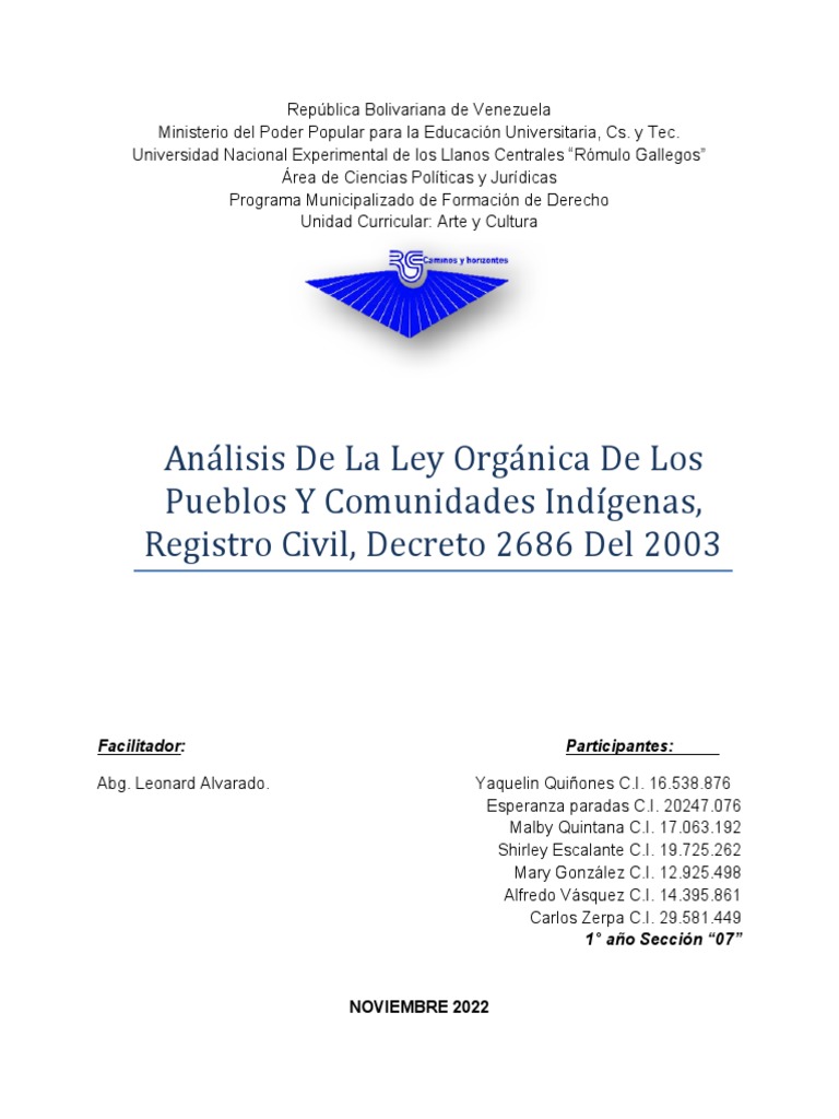 Análisis de la Ley Indígena en Venezuela | PDF | Venezuela | Tratado