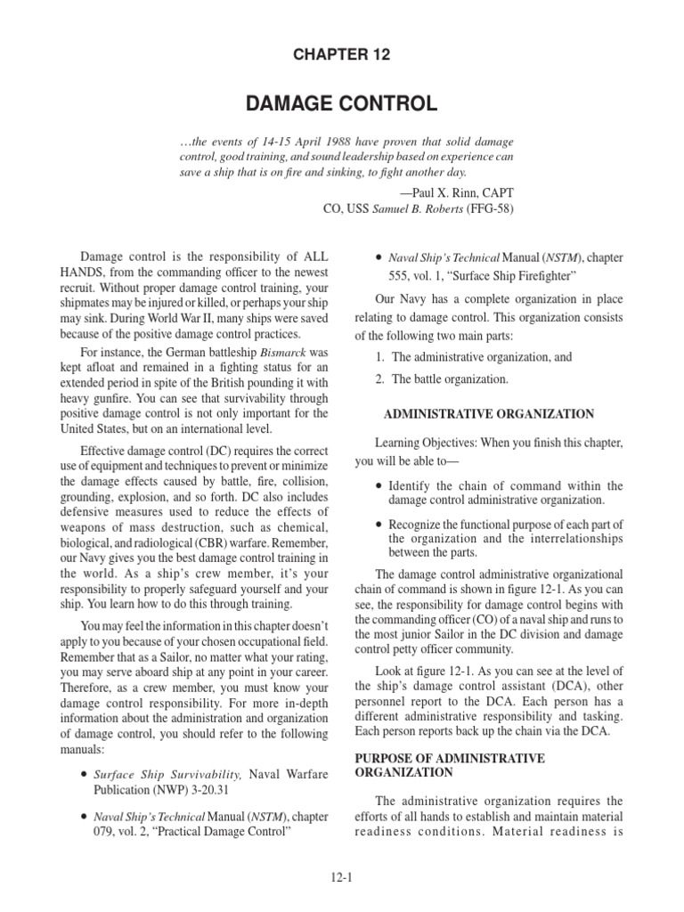 Navy Damage Control Overview | PDF | Ships | Radioactive Contamination