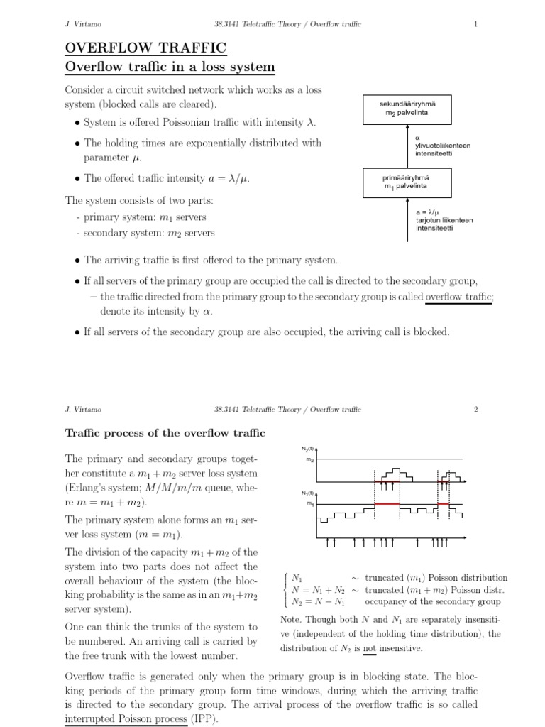 Overflow Traffic Overflow Traffic in A Loss System | PDF | Poisson Distribution | Teaching ...