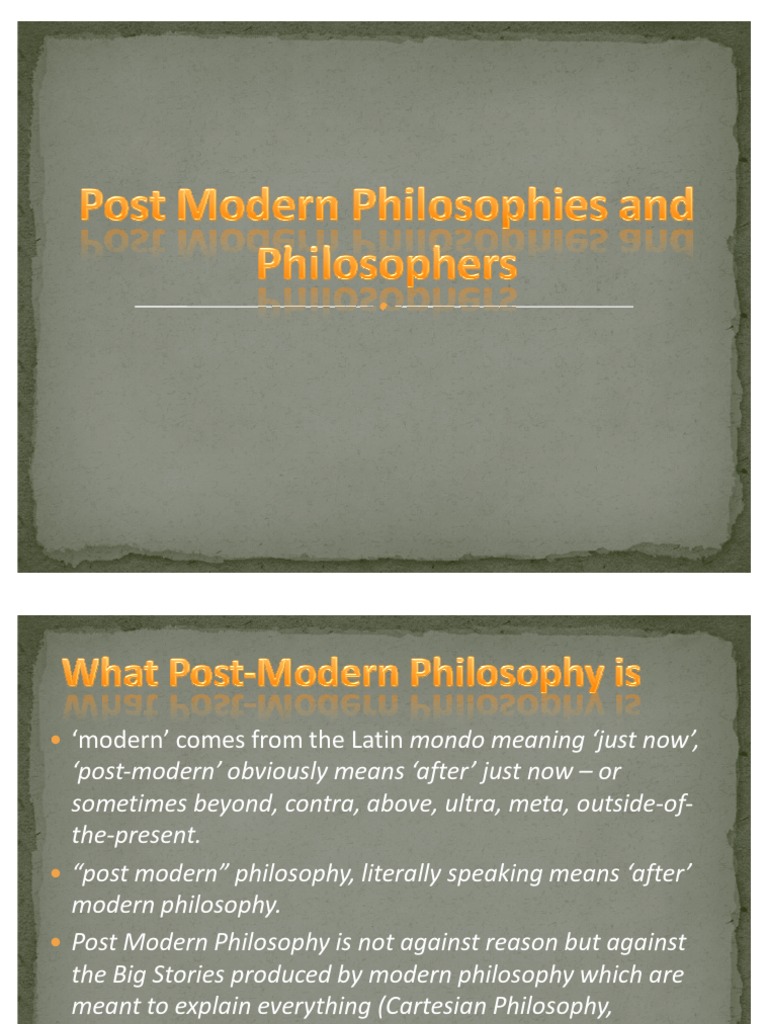CHAPTER 5 Post Modern Philosophies and Philosophers | PDF | Jacques ...