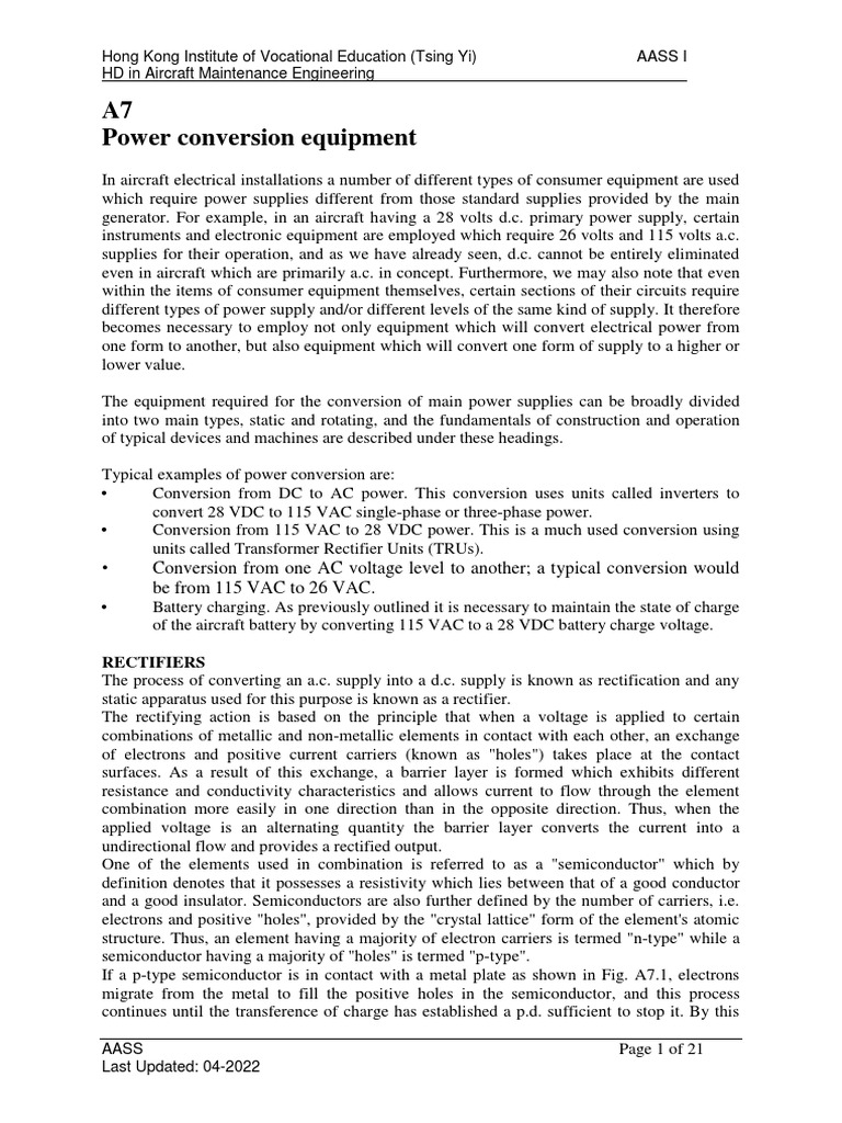 A7 Power Conversion Equipment | PDF | Rectifier | Transformer