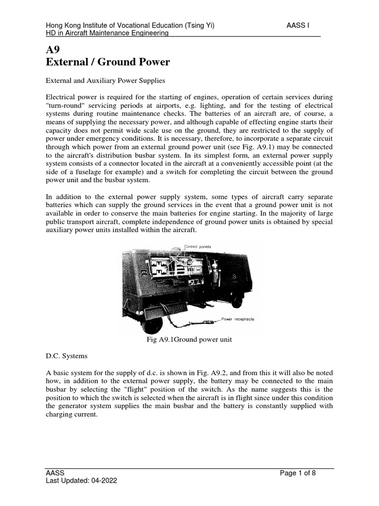 A9 External / Ground Power | PDF | Relay | Ac Power Plugs And Sockets