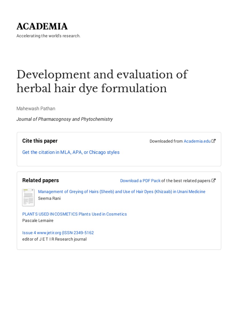 Herbal - Hair - Dye20190516 89234 1kd1bgi With Cover Page v2 | PDF ...