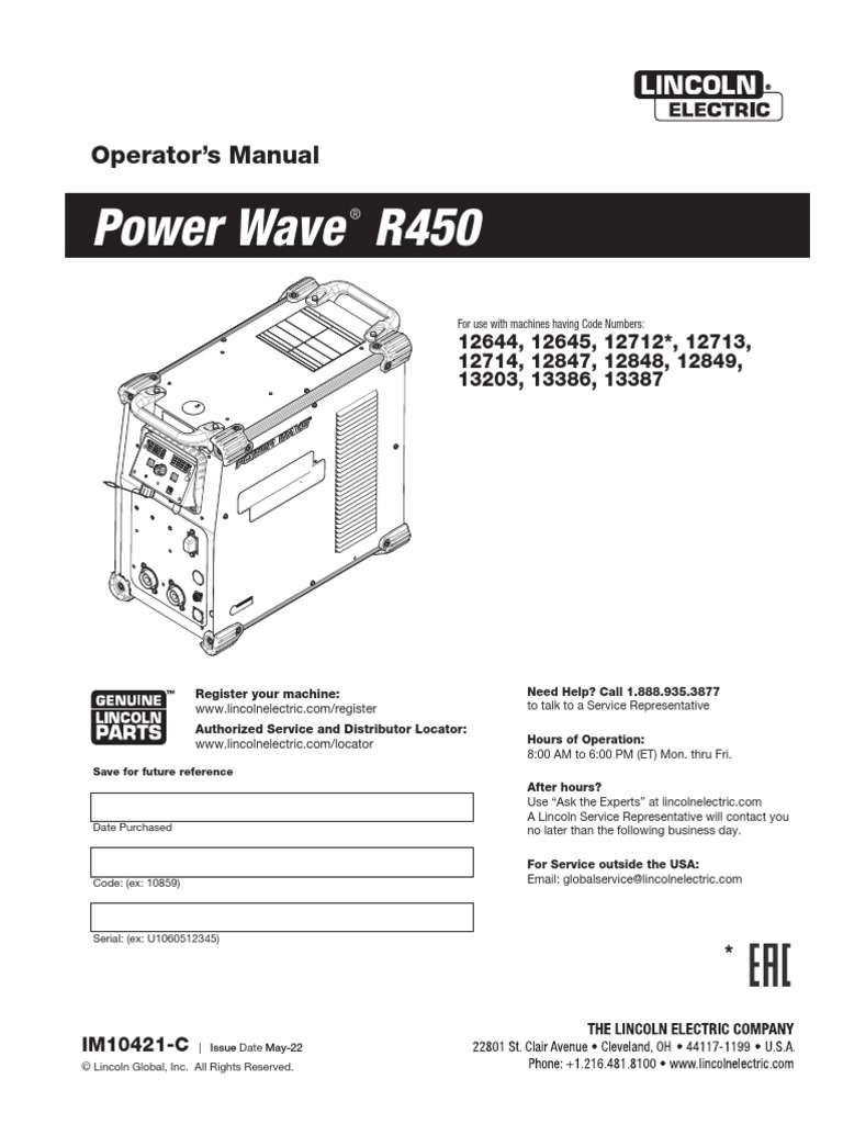 Powerwave 450 - Manual | PDF | Welding | Construction