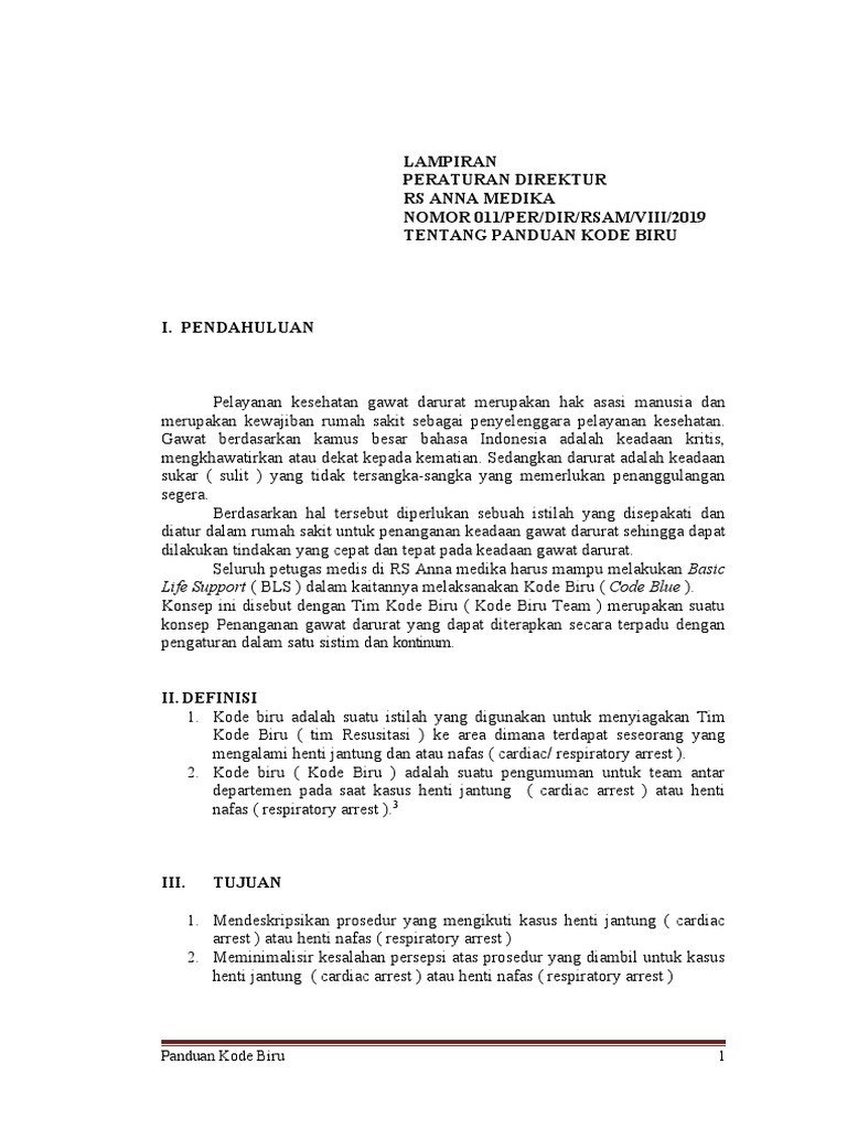 Isi Panduan Code Blue | PDF