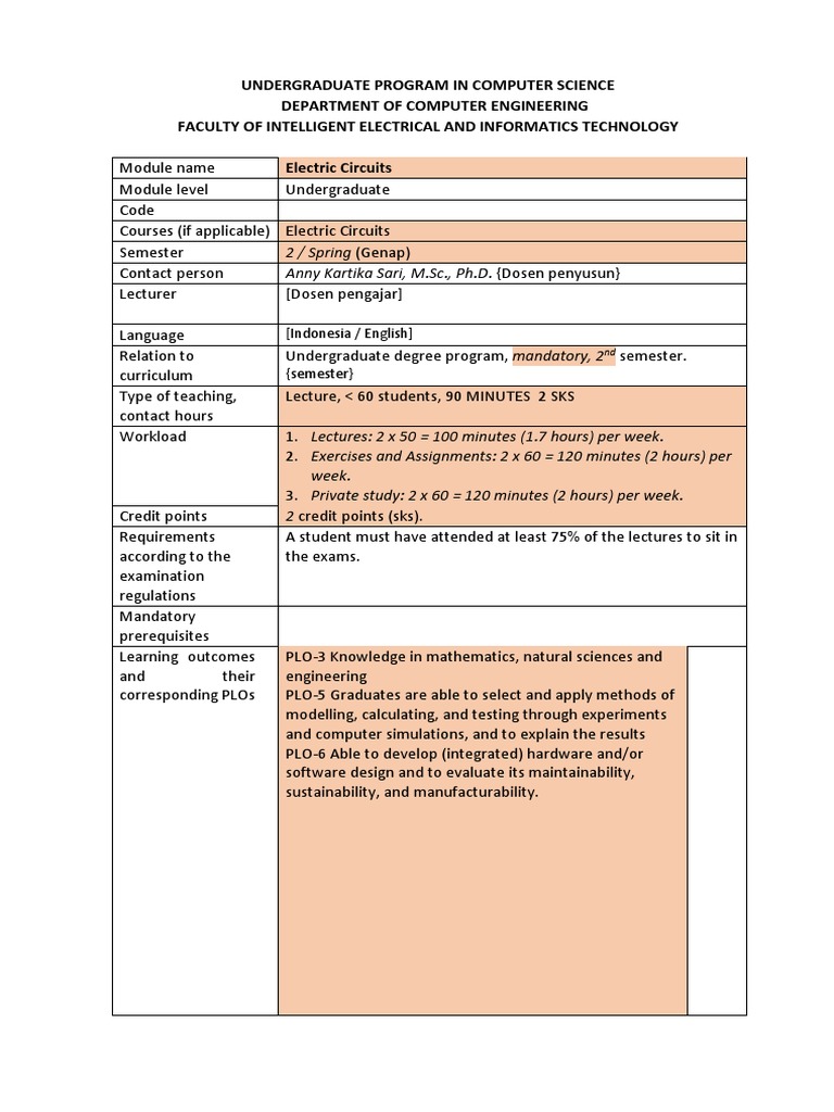 Electric Circuits Undergraduate Course Guide | PDF | Electrical Network ...