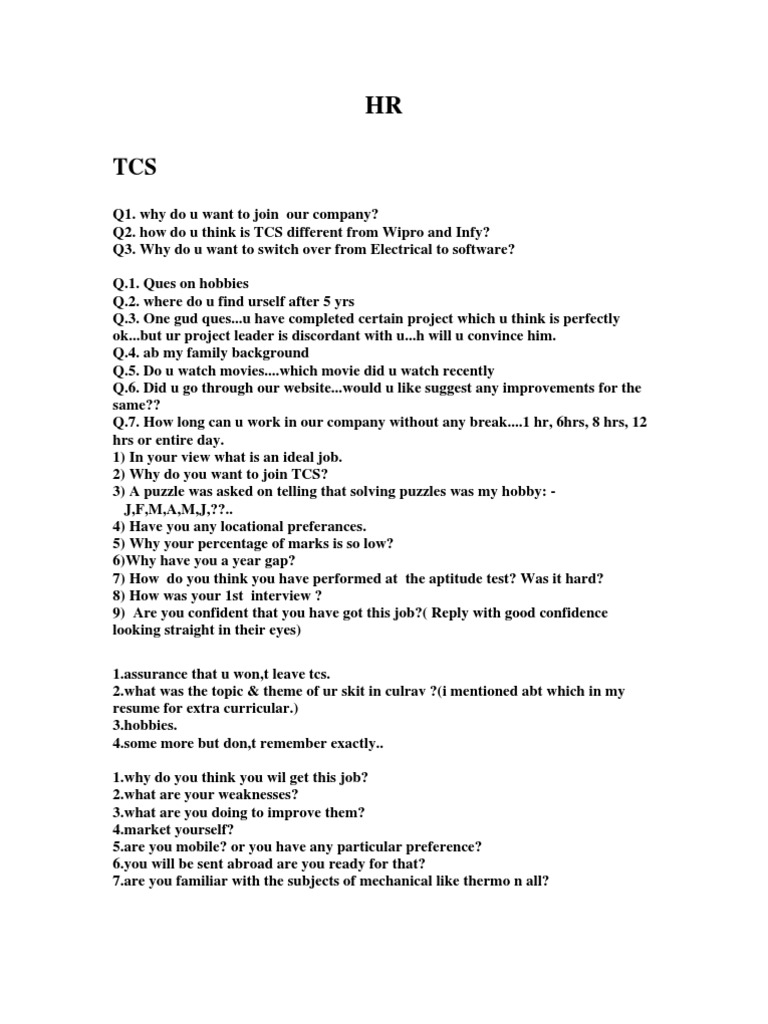 HR Interview | PDF | Business